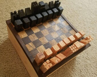 Minimalist chess set | Etsy