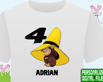 Curious george shirt | Etsy