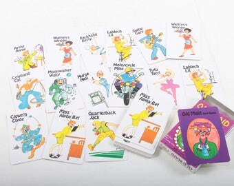 Vintage old maid cards | Etsy