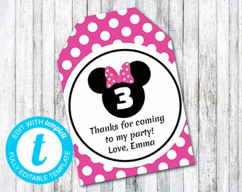 Minnie mouse tag | Etsy