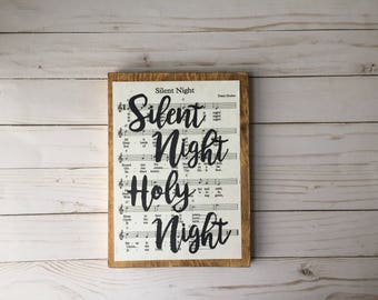 Silent night sign | Etsy