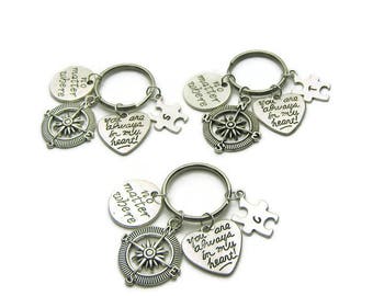 3 best friends keychains no matter where key chains Hand