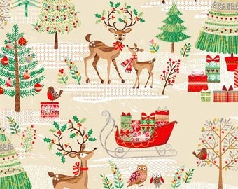 Reindeer fabric | Etsy