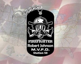 Firefighter dog tag | Etsy