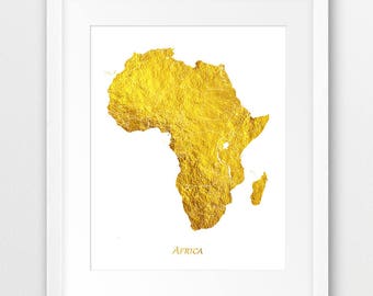 Gold africa map | Etsy