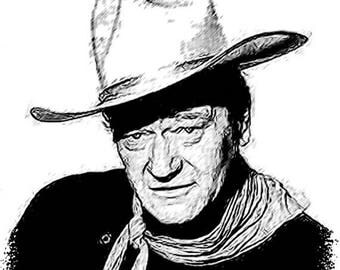 John wayne drawing | Etsy
