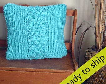 Cable knit pillow | Etsy