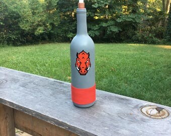 Wine Bottle Tiki Torch-Top Deck Syle Deck Mounted Blacksmith