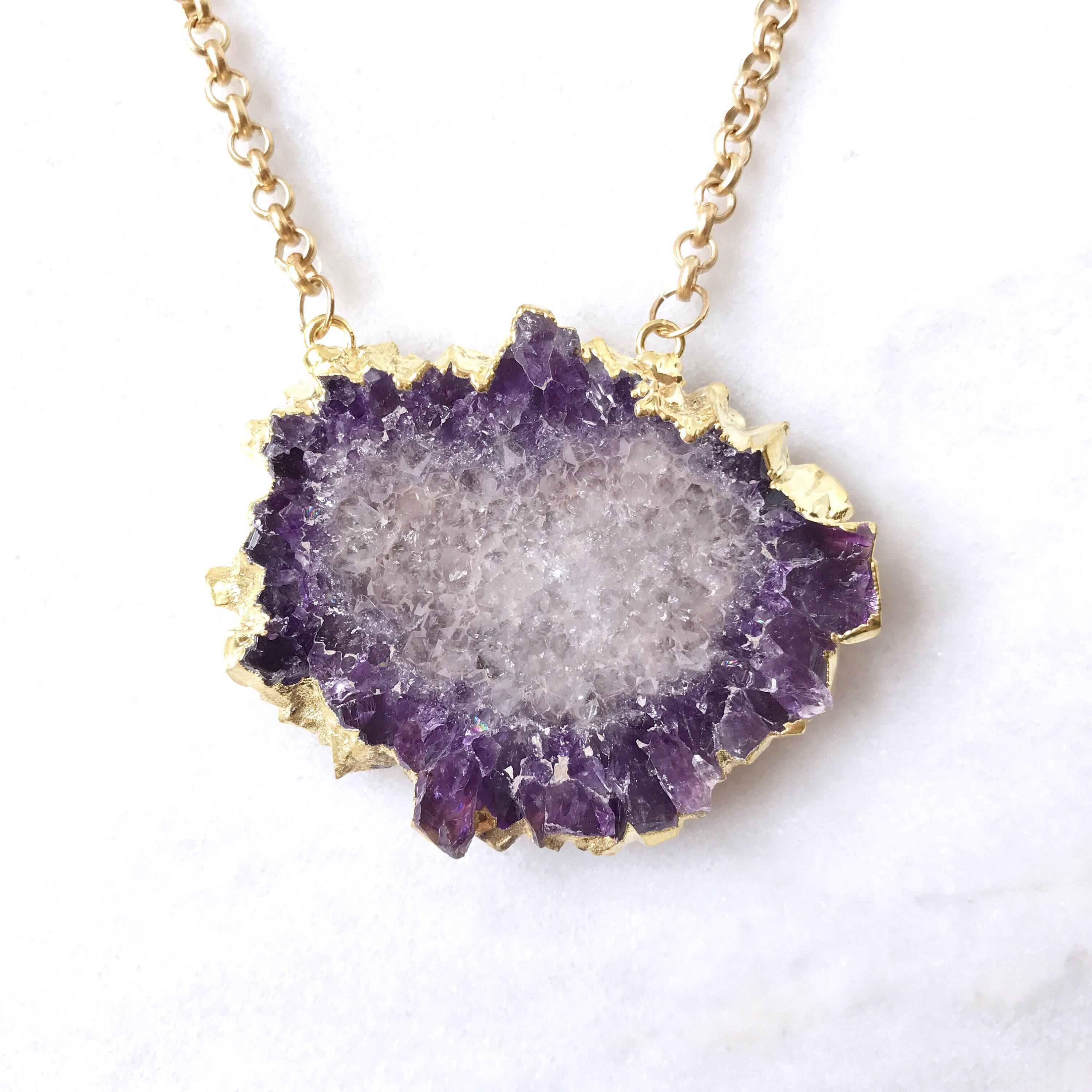 Amethyst Stalactite Necklace Amethyst Necklace Stalactite