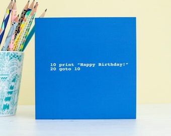 Male Computer Geek birthday card variety of