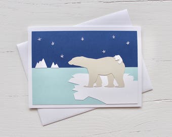 Polar bear card | Etsy
