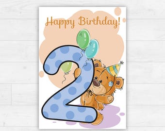 2nd birthday card | Etsy