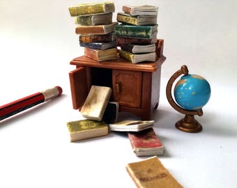Miniature library | Etsy