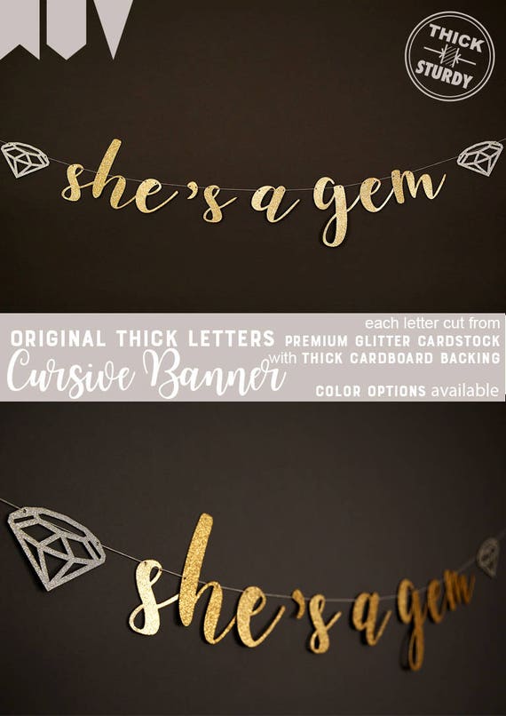she's a gem banner with diamonds bachelorette party