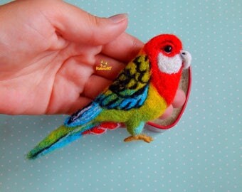 Needle felted parrot | Etsy