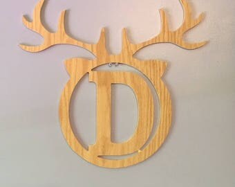 Deer antler monogram | Etsy