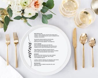 Circle wedding menu | Etsy