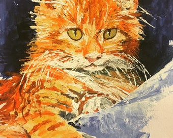 Cat painting | Etsy