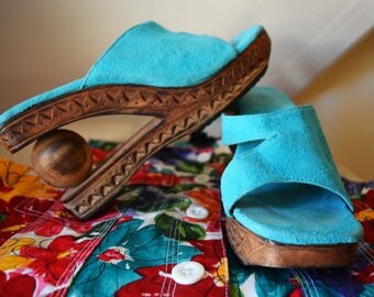 Wood platform sandal | Etsy