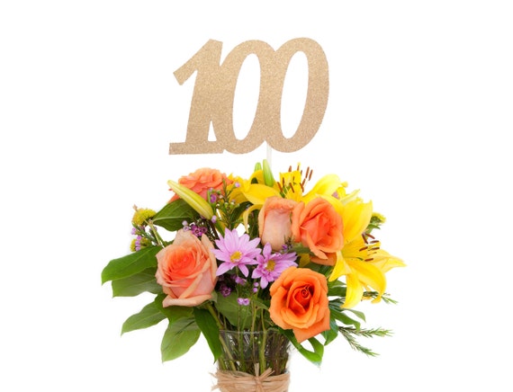 100th Birthday Decorations 100 Centerpiece Stick 100th
