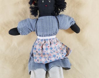 Black rag doll | Etsy