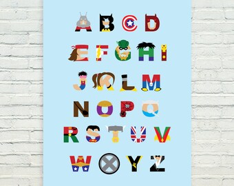 Superhero alphabet | Etsy