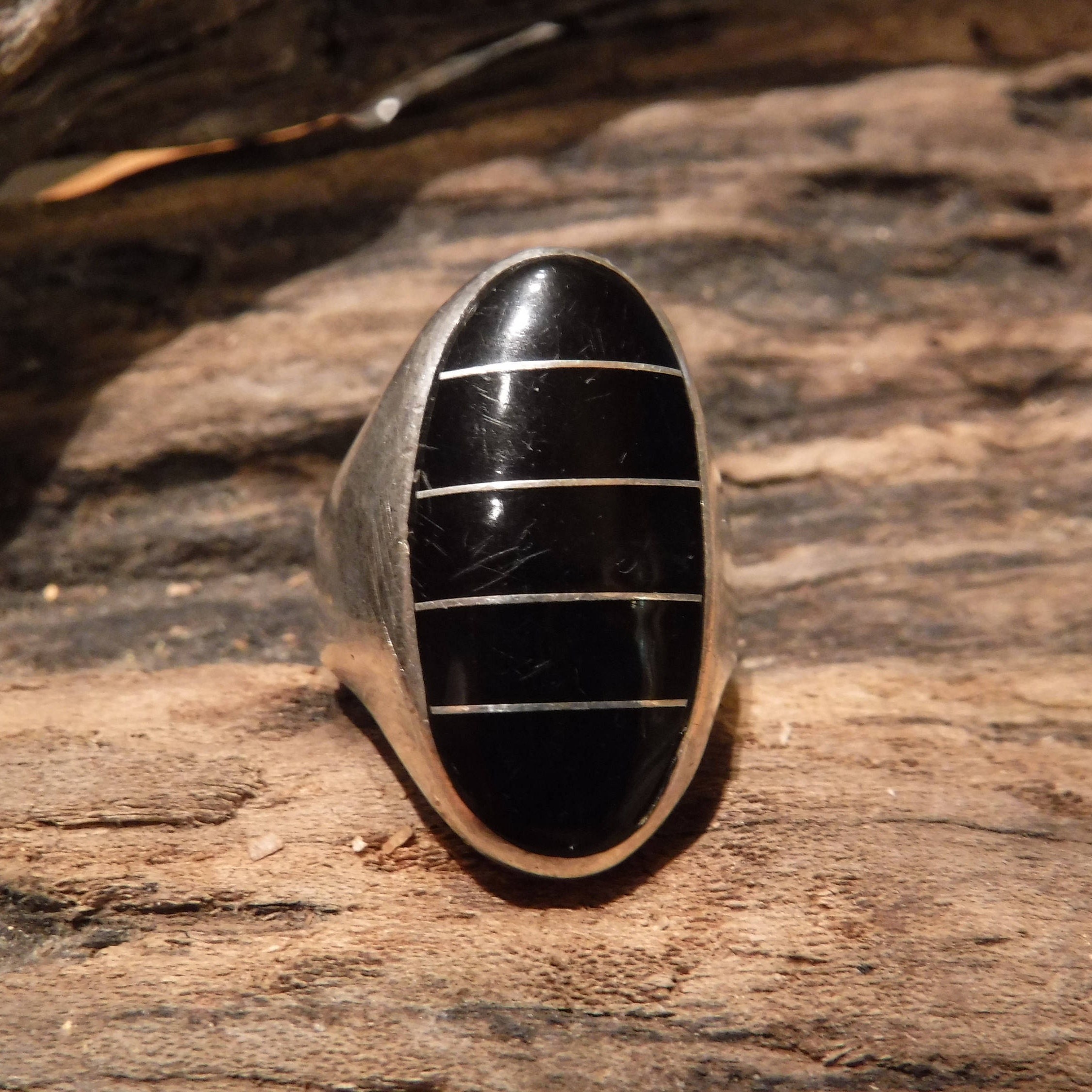 Mens Silver Ring Heavy 17.1 Grams Vintage Sterling Silver 925 Onyx Ring ...