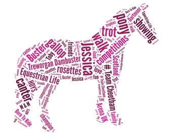 Horse word art | Etsy