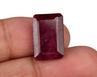 Emerald cut ruby | Etsy