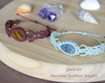Macramé Spiritual Jewelry & Healing Crystals by QuetzArt on Etsy