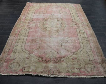 Pink oushak rug | Etsy