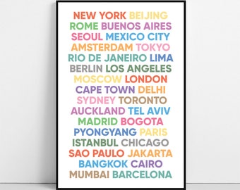 7 Cities of the World Prints Seven A4 8x11 Wall Posters Art
