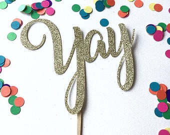 Yay cake topper | Etsy