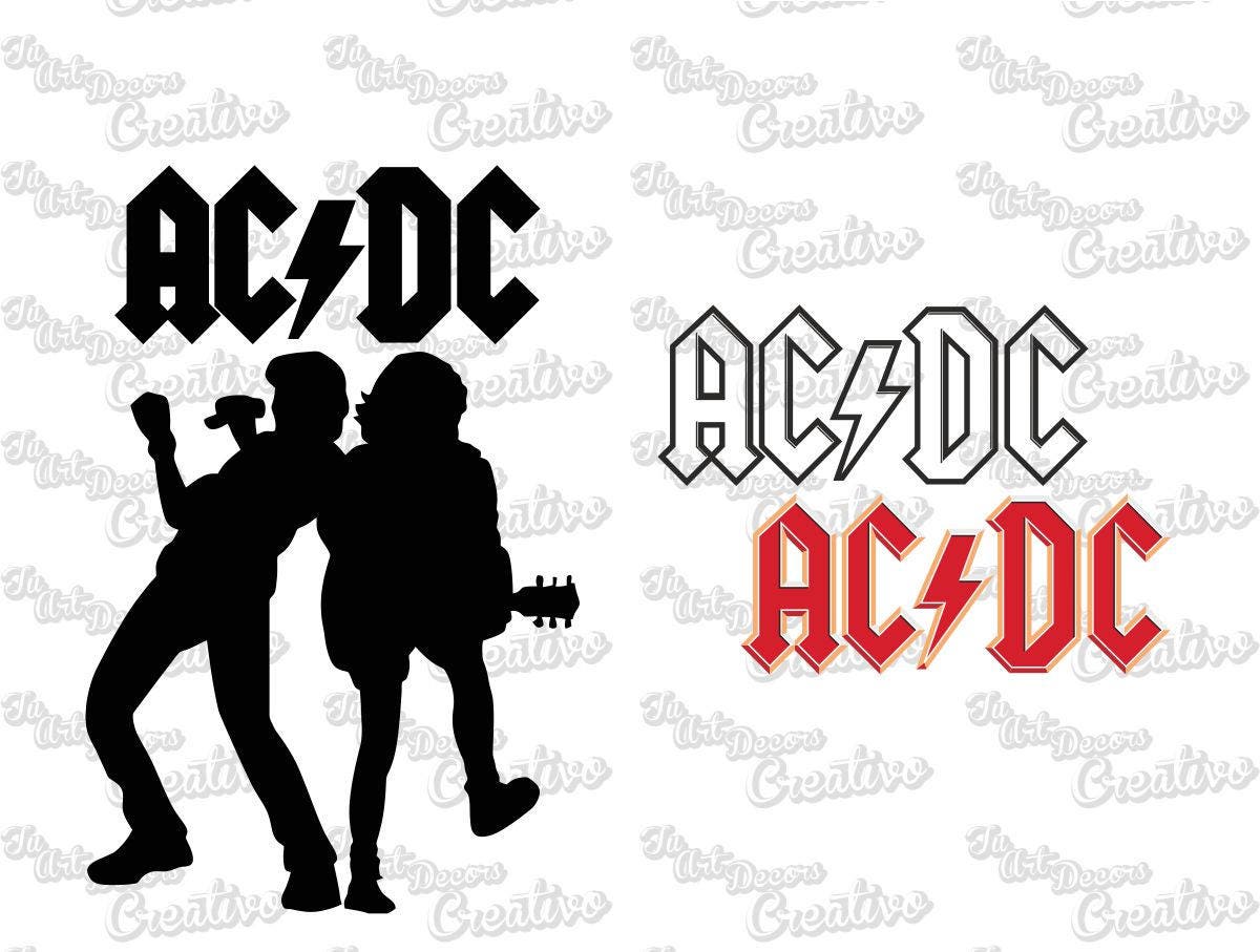 AC/DC svg vector dxf, digital vector art vinyl, vector cut design ...