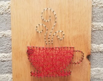 Coffee Cup String Art Handmade