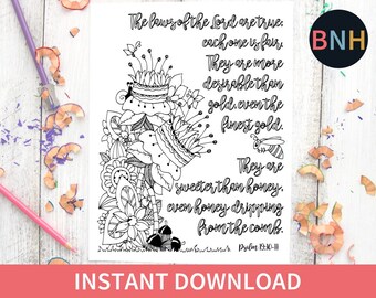 Bible Verse Coloring Page: Psalm 116.2 Digital Instant