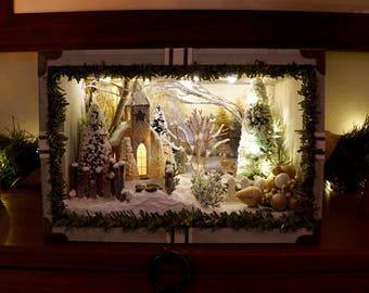 Christmas shadow box | Etsy