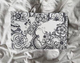 Mandala world map | Etsy