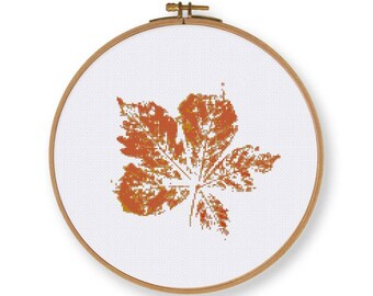 Leaves cross stitch | Etsy