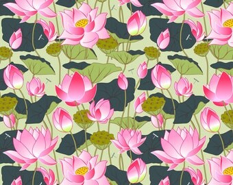 Lotus fabric | Etsy