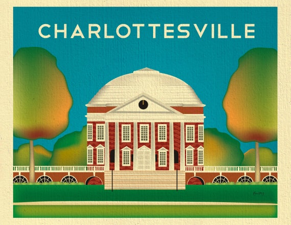 Charlottesville poster University of Virginia print U of V