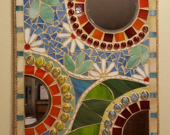 Stained glass mirror | Etsy