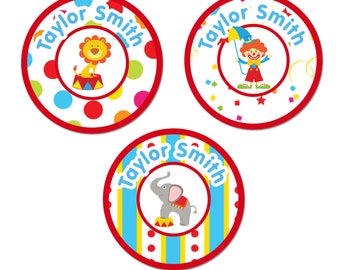 Circus name tags | Etsy