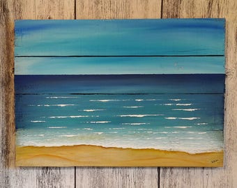 Beach pallet art | Etsy
