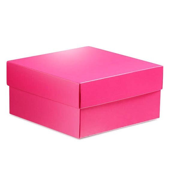 8 Large Hot Pink Square Gift Boxes 8x8x3.5