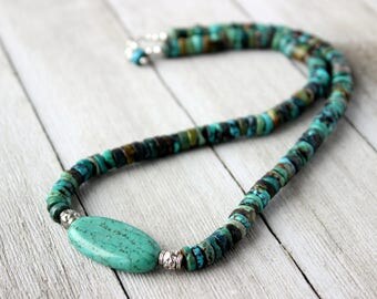Mens stone necklace | Etsy