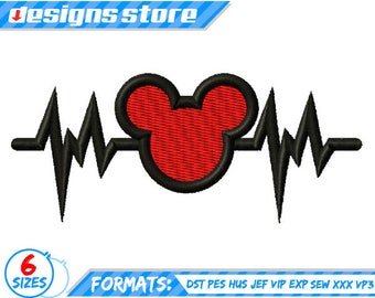 Mickey heartbeat | Etsy