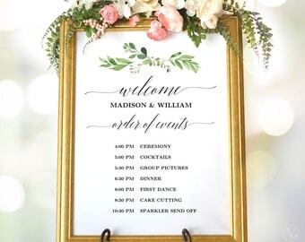 Wedding schedule sign | Etsy
