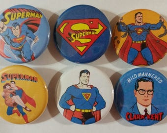 Supergirl Comic Badge Button Pin Set of 6