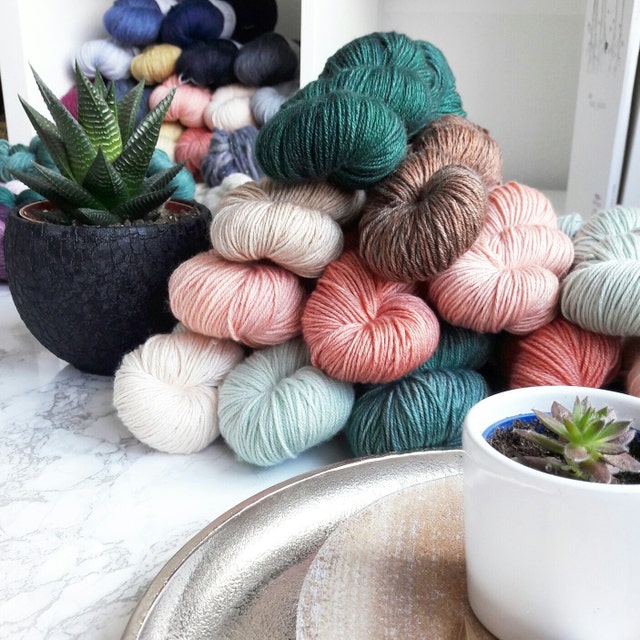 Hand dyed luxurious yarn: chic modern handmade by FEATHERFINyarn